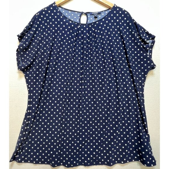 Chaps | Tops | Chaps Womens Pleated Blouse Short Sleeve Stretch Size 2x ...